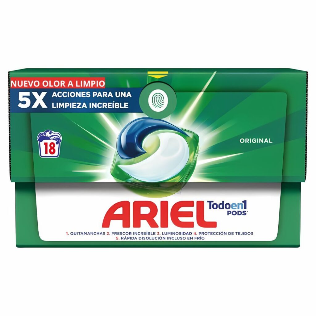 Ariel Cápsulas Todo en 1 Pods Original Caja de 18 Cápsulas