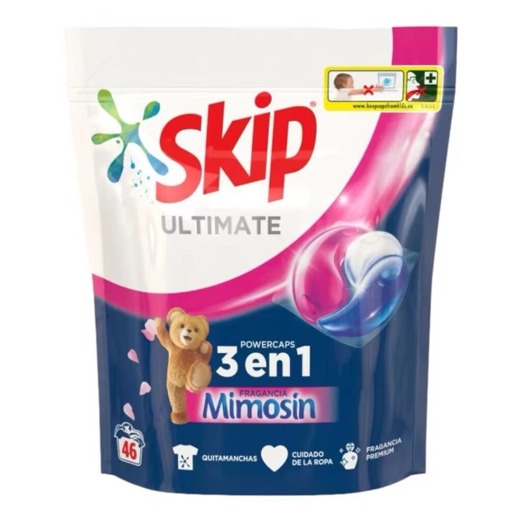 Detergente cápsulas Skip 3 en 1 Mimosín 46 lavados – Eficaz